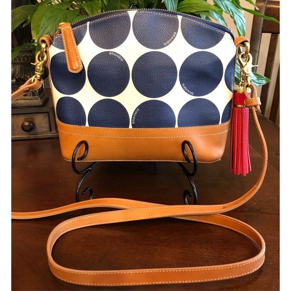 Brahmin | Bags | Brahmin Mini Duxbury Blue Americana Crossbody In ...